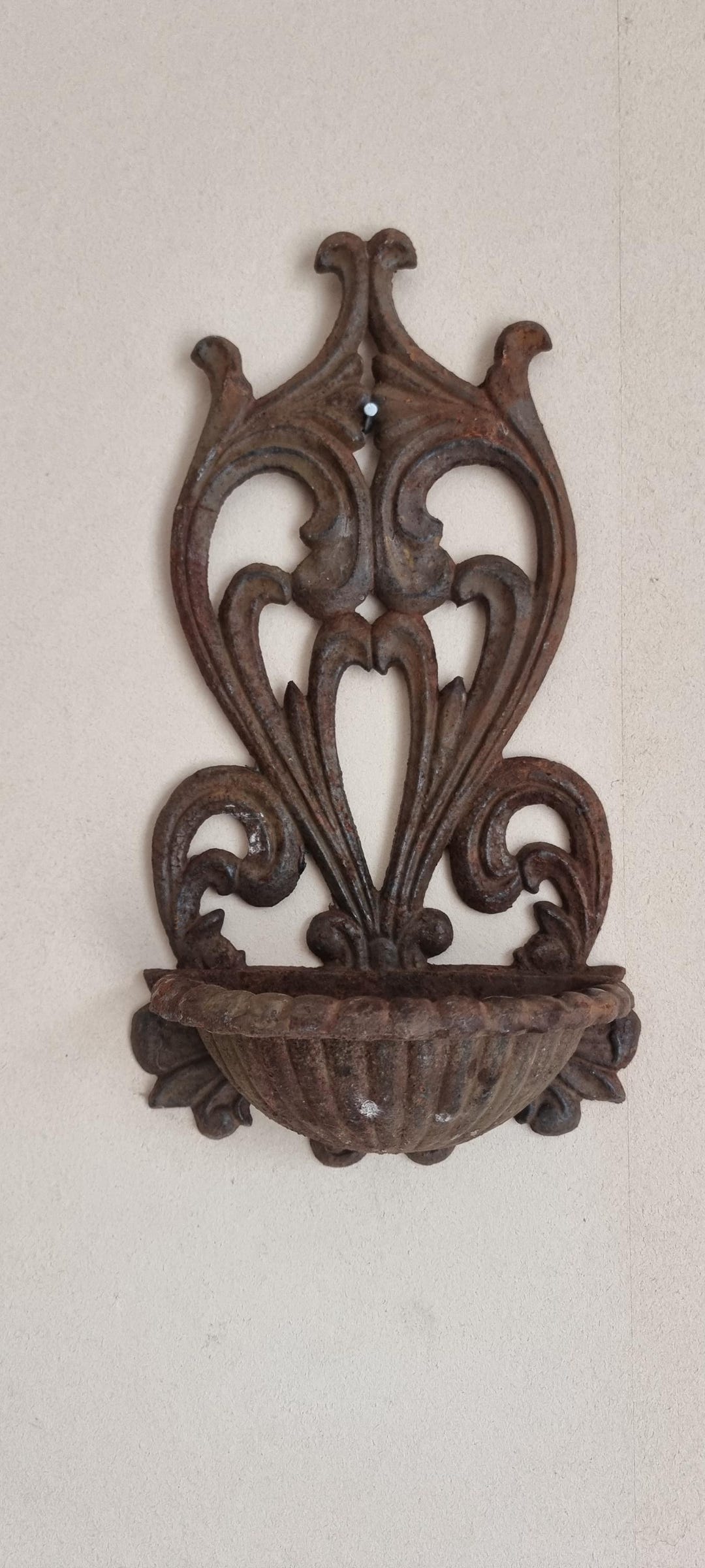Beautifull Rustic Cast Holy Water Font Type Planter Garden or Indoor ...