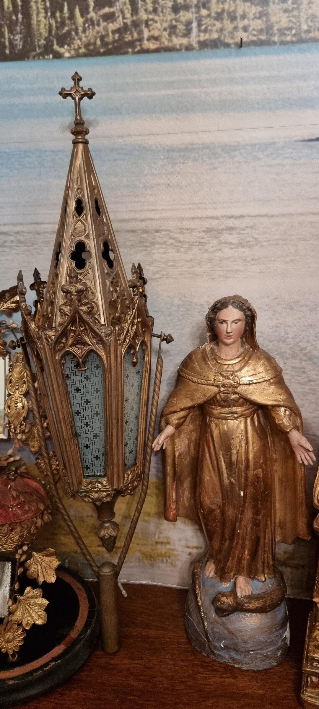 Antique Gothic Church Processional Lantern. French Catholic Lamp With ...