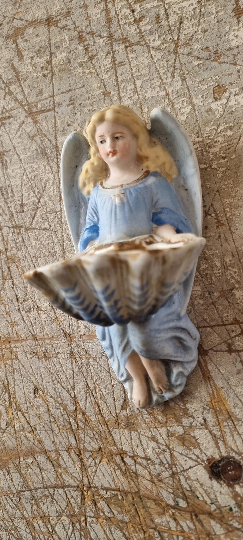 Holy Water Font Vessel Angel Bisque Handpaited. - Etsy