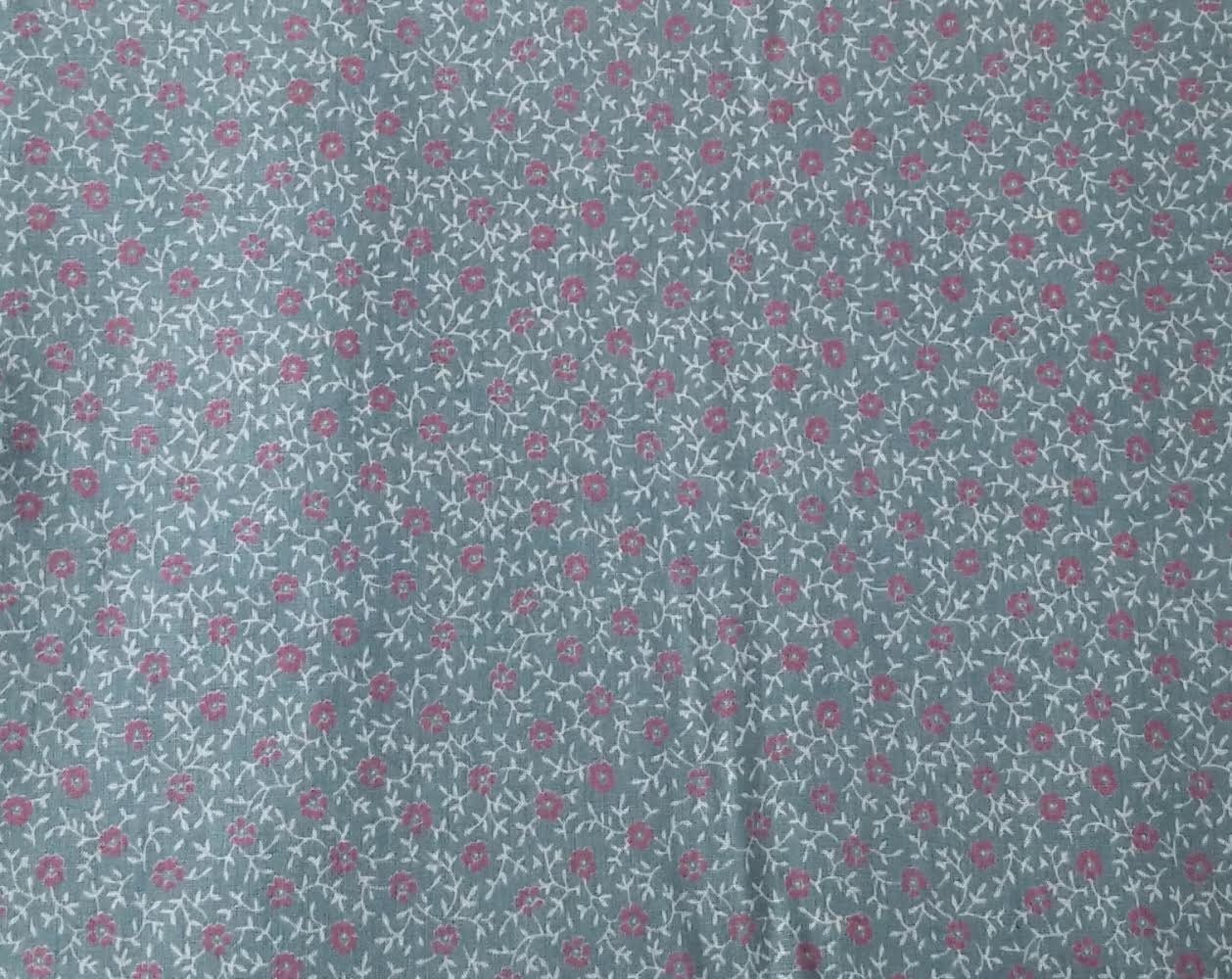 Vintage Calico Fabric in Blue With Pink Flowers - Etsy