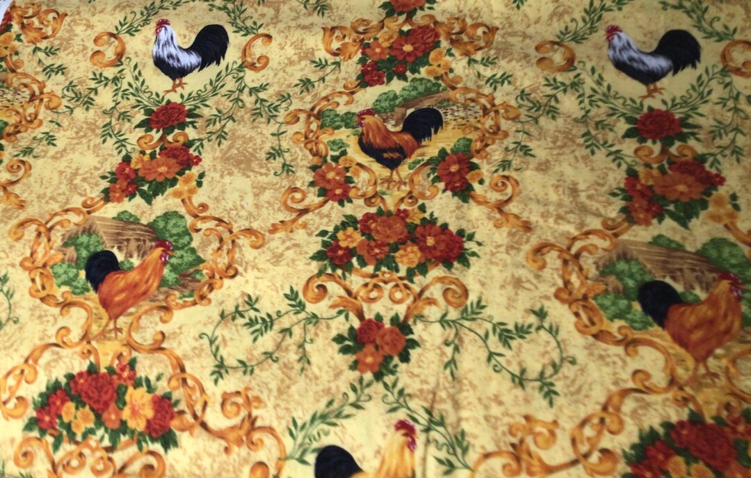 Vintage Provence by Fabri Quilt With Roosters - Etsy