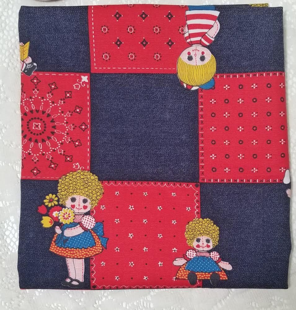 Vintage 1970s Rare Spring Mill Rag Doll Cheater Half Yard in Denim ...