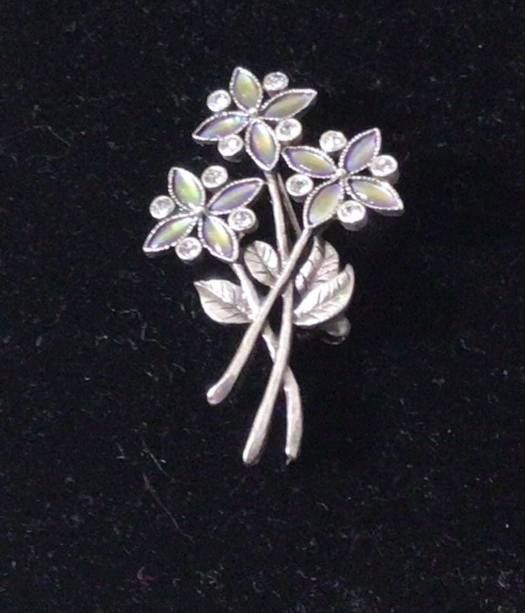 Vintage Silver 1928 Pin With Floral Bouquet in Silver - Etsy