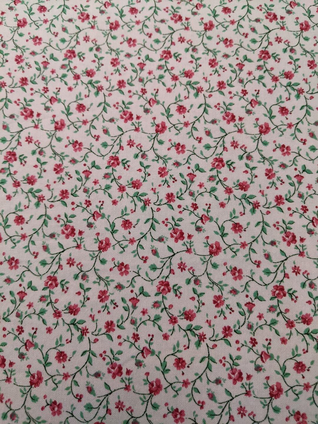 Vintage Pink With Red Calico Flowers - Etsy