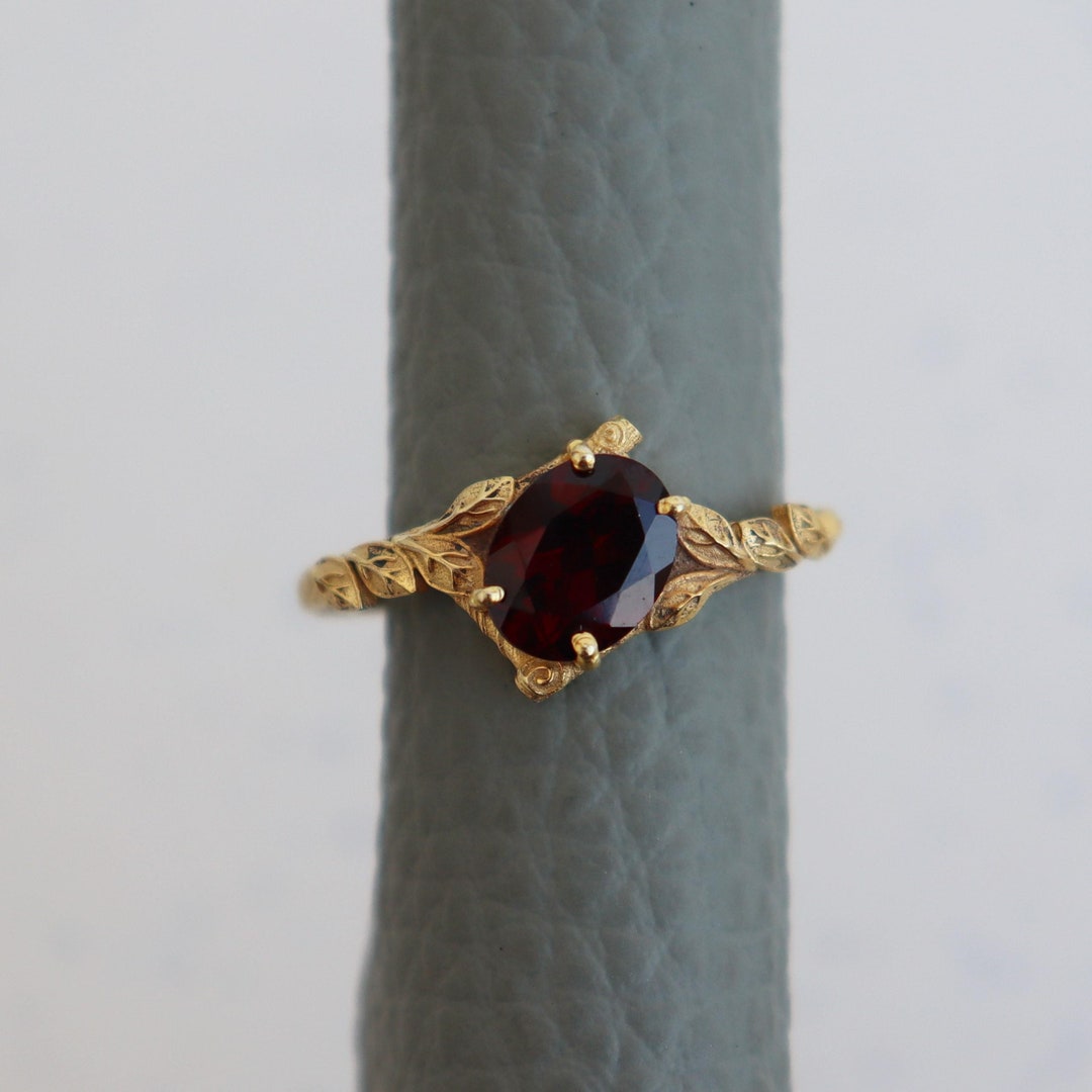 14k Gold Garnet Ring, Gold Filled Garnet Ring, Minimalist Garnet ...