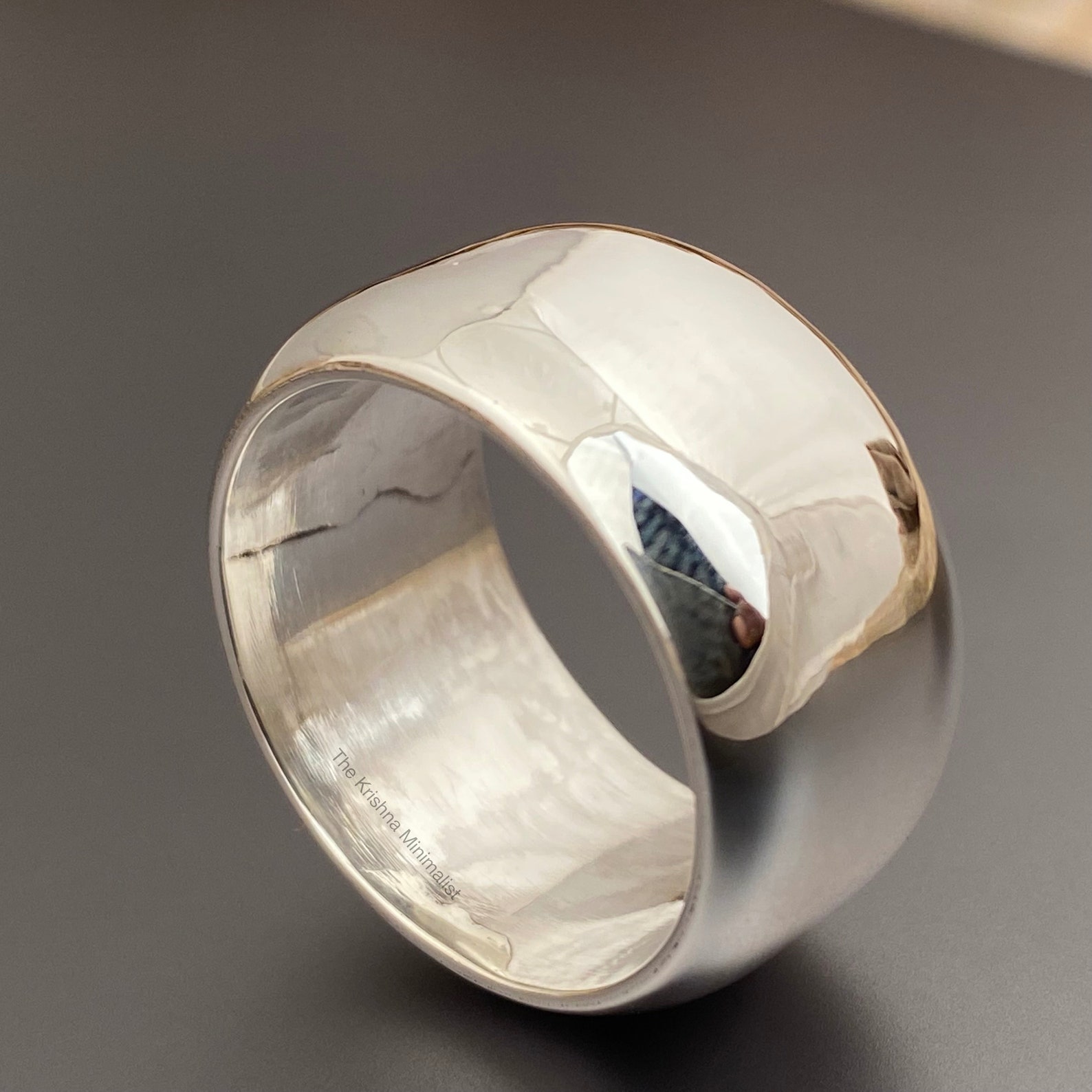 Cigar Thick Band Silver Ring Women Wide Band 925 Sterling - Etsy