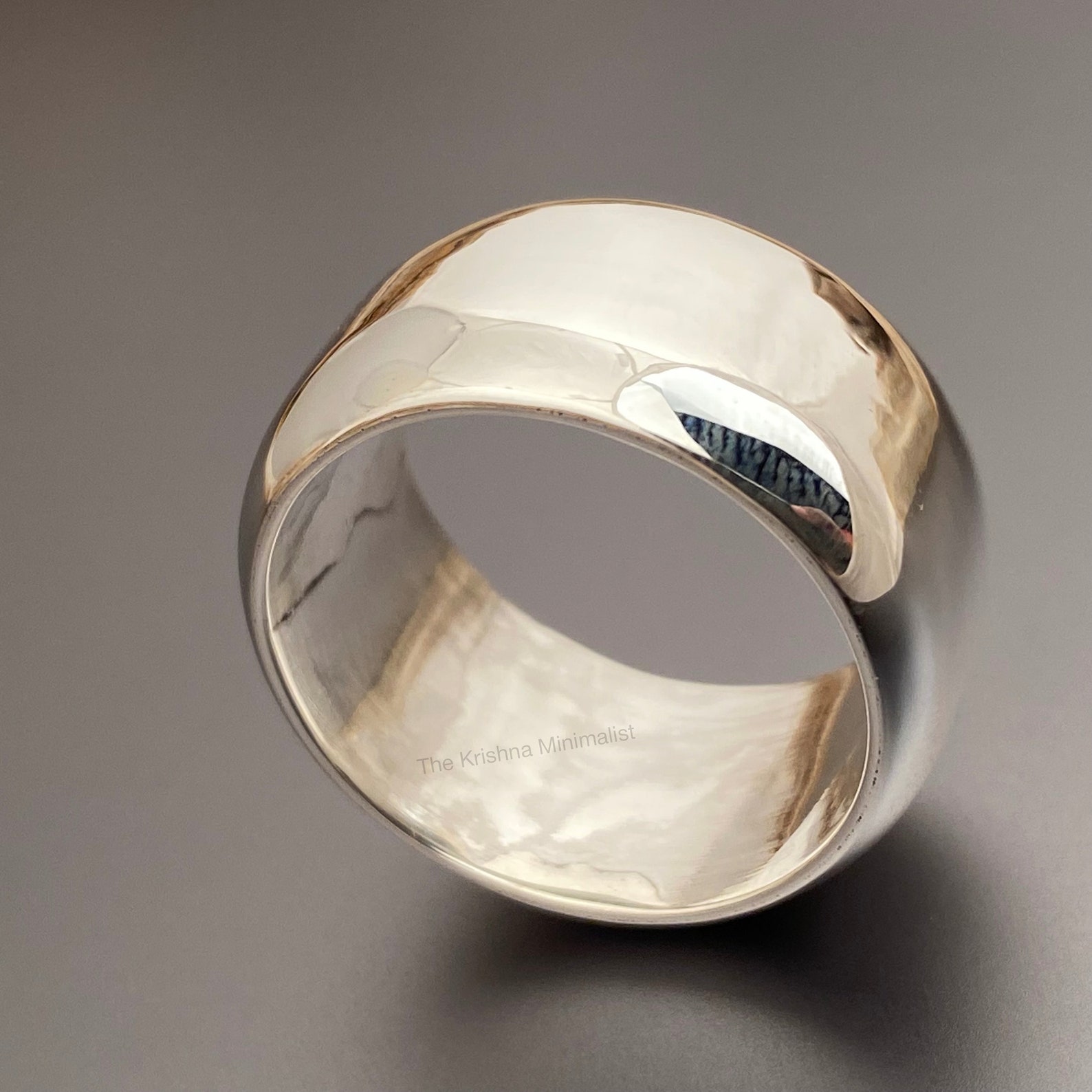 Cigar Thick Band Silver Ring Women Wide Band 925 Sterling - Etsy