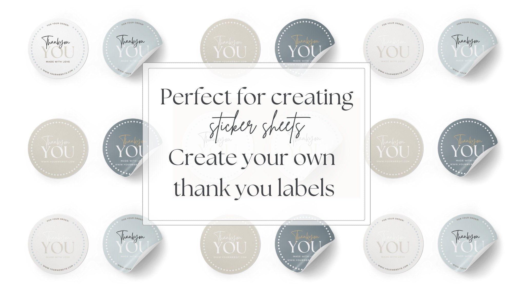 EDITABLE Thank You Sticker, Digital Thank You Label Template, Thank You ...