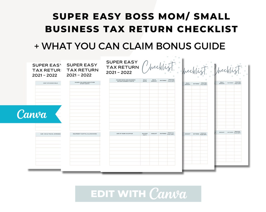 Tax Prep Checklist, Tax Return Checklist, Canva Editable Checklist ...
