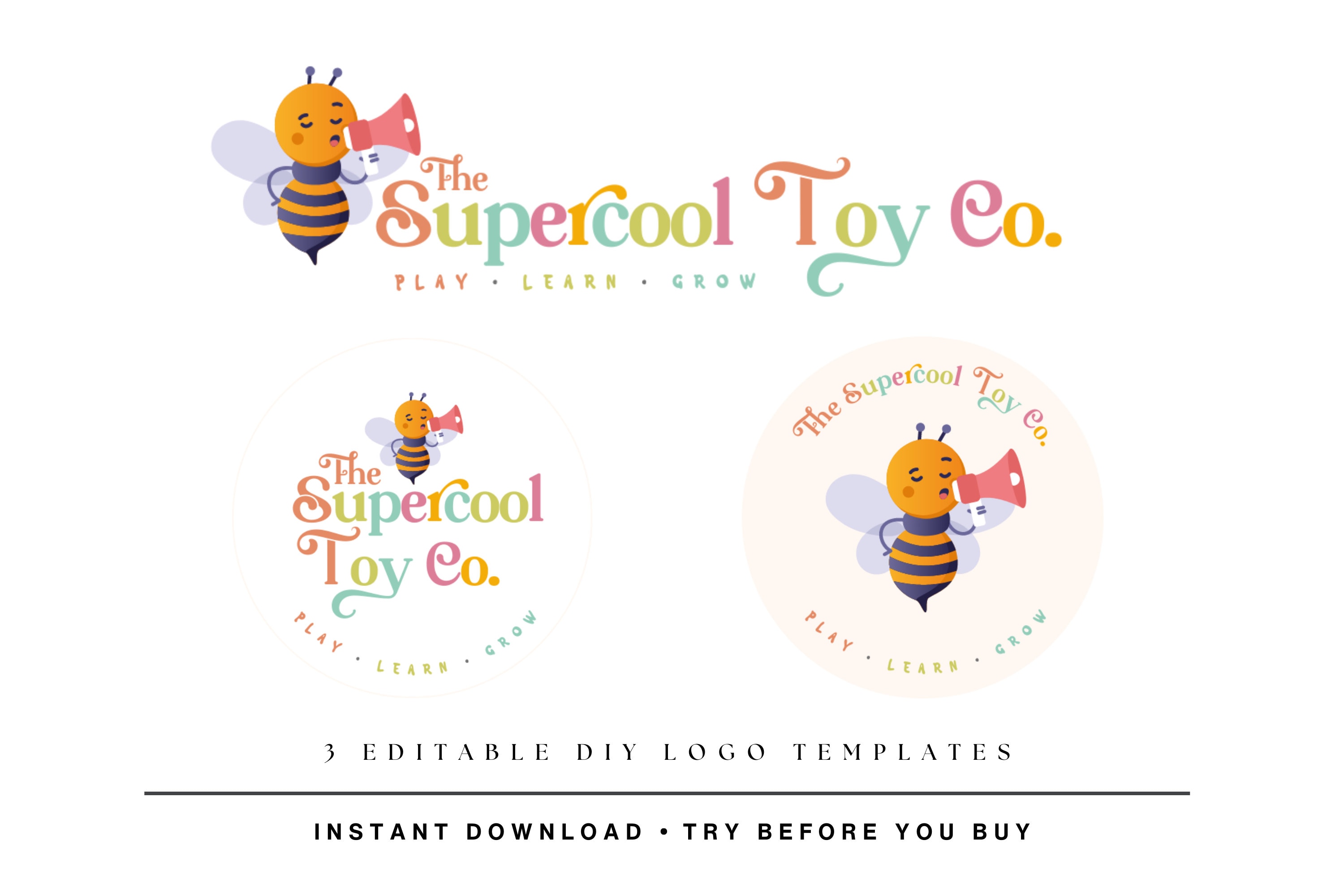 Toy Company Logo, Premade Business Logo Design, Canva Editable Logo ...
