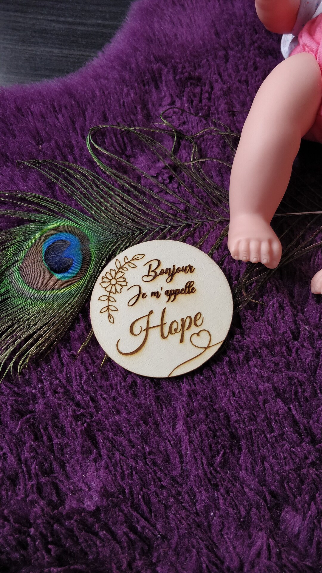 Personalized Birth Round, Birth Card, Birth Announcement, Birth Gift ...