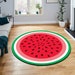 Watermelon Rug, Round Kitchen Carpet, Cute Nursery Play Mat, Fruit ...