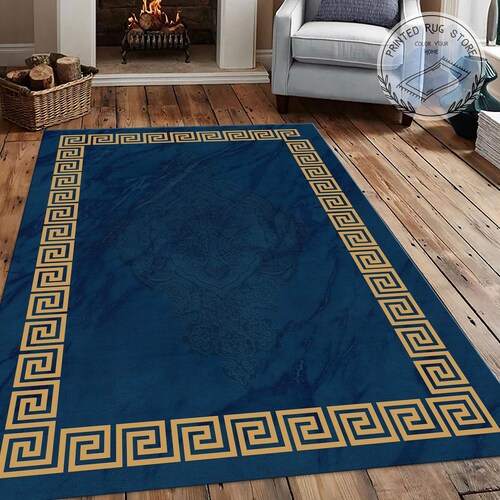 Black and Gold Ancient Greek Wave Rug Greek Mythology Modern - Etsy