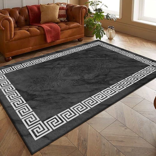 Black and Gold Ancient Greek Wave Rug Greek Mythology Modern - Etsy