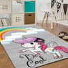 Alphabet Patterned Kids Rug, Personalised Soft Nursery Carpet, Washable ...