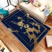 Blue and Gold Plain Rug Modern Rug Home Decor Living Room - Etsy