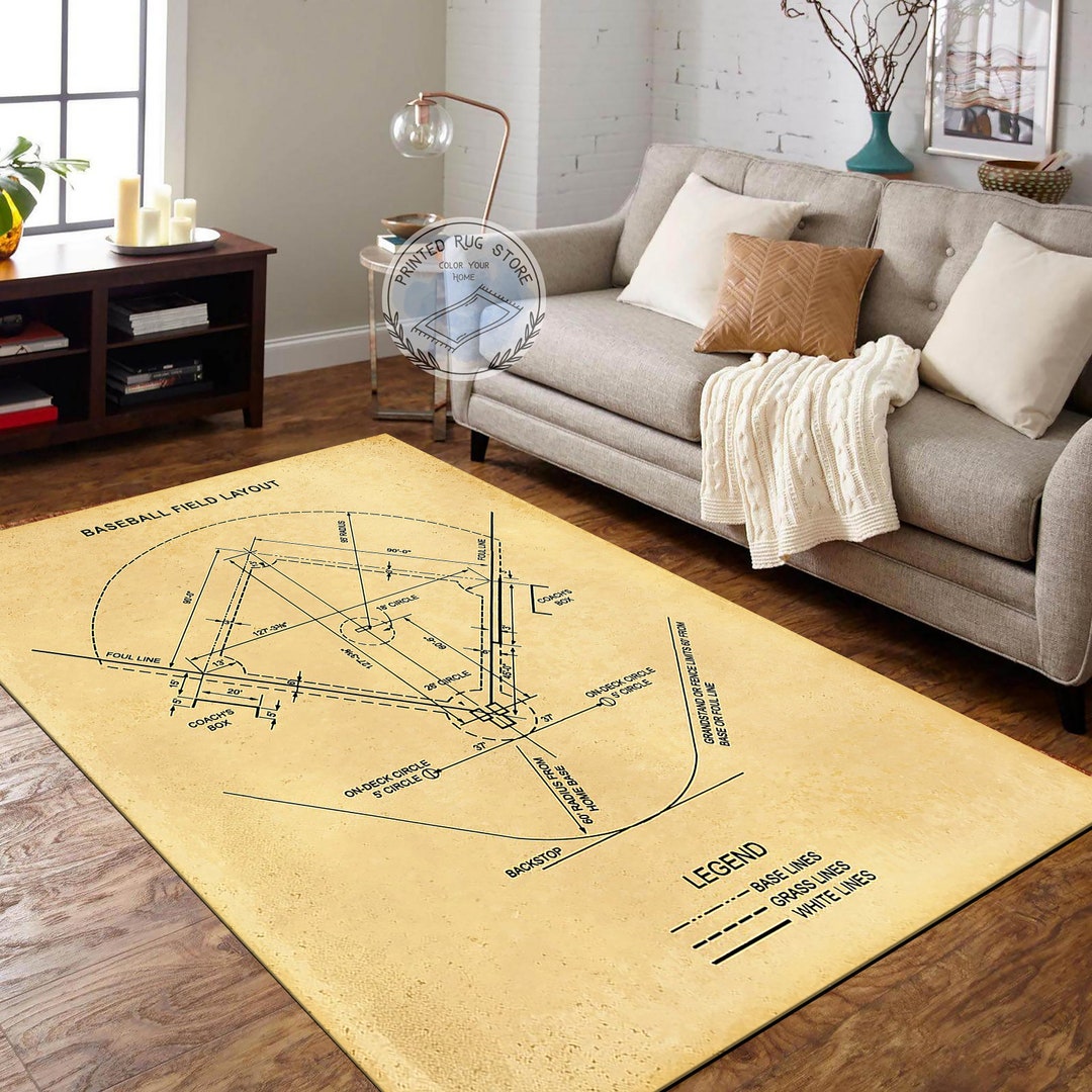 Baseball Field Rug, Baseball Rug, Impressive Rug, Boys Room Rug, Man ...