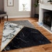 Black and White Marble Textured Rug Modern Rug Black and - Etsy
