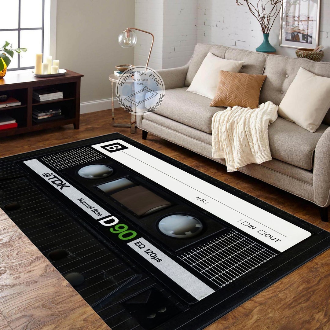 Classic Cassette Rug, 90s Rug, Tape Rug, Personalized Retro Design Rug ...