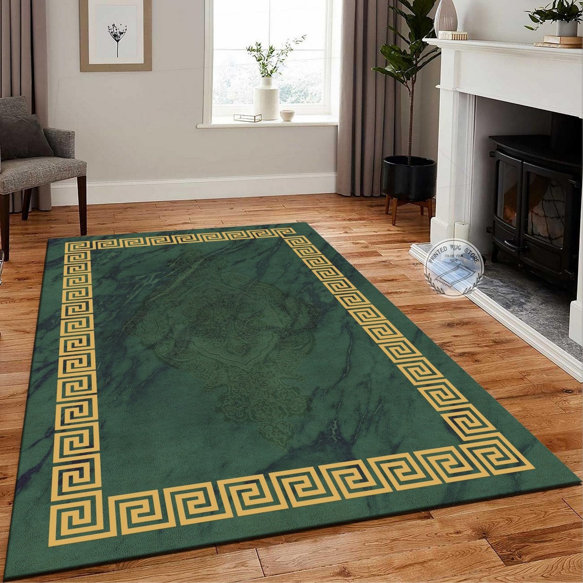 Green and Gold Ancient Greek Wave Rug Greek Mythology Modern - Etsy UK