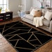 Black and Gold Modern Rug Luxury Area Rug Home Decor Living - Etsy