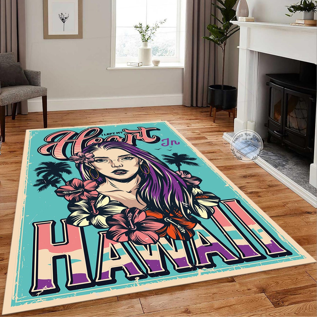 Colorful Woman Carpet, Hawaii Design Rug, Home Decoration, Holiday Rug ...