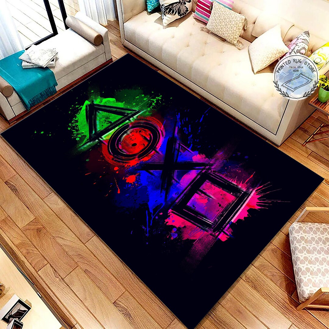 Playstation Rug, PS4 Logo Rug, Gamer Rug, Play Room Rug, Game Room Rug ...