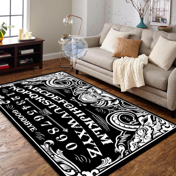 Witch Board Rug Black and White Gothic Rug Goth Occult - Etsy