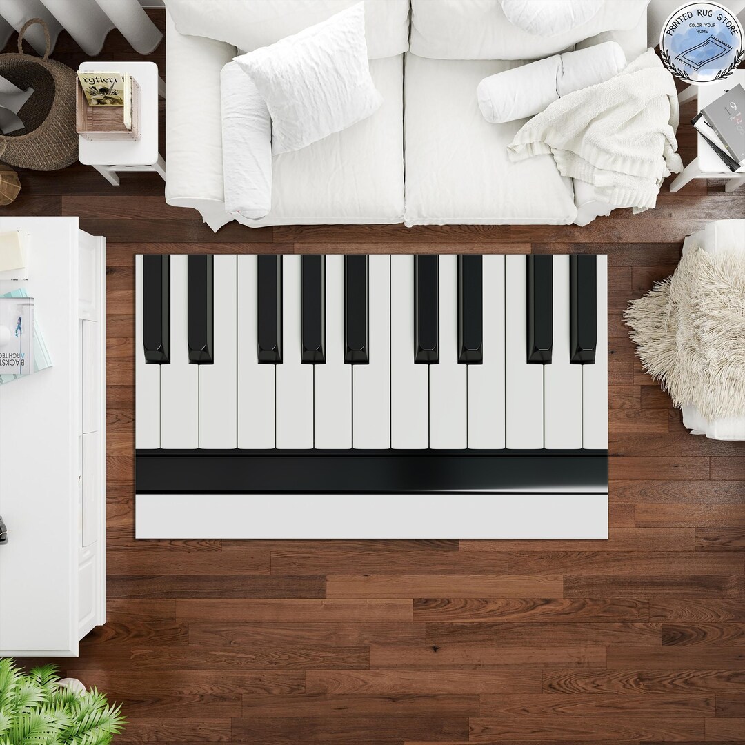 Personalized Piano Keys Rug, Rug for Musicians, Piano Lovers Rug, Non ...