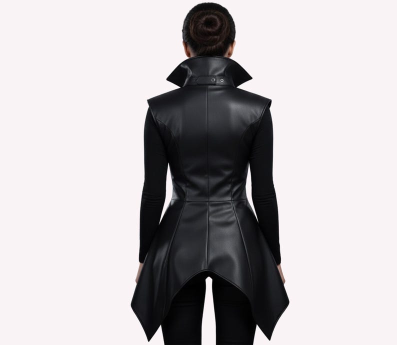 Genuine Leather Vampire Vest Gothic Dark Fantasy Cosplay Costume ...