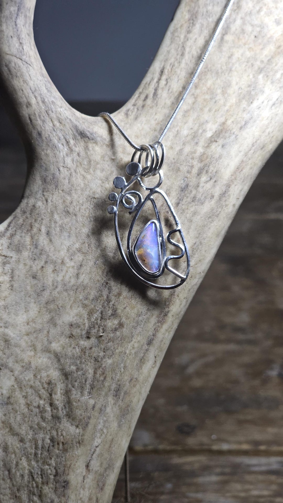 Signs of a Gypsy > Heart Australian Opal Statement Pendant - Etsy