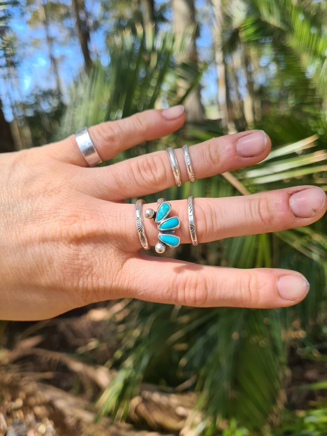 Sea Spray Turquoise Stackers Made to Order in Size - Etsy