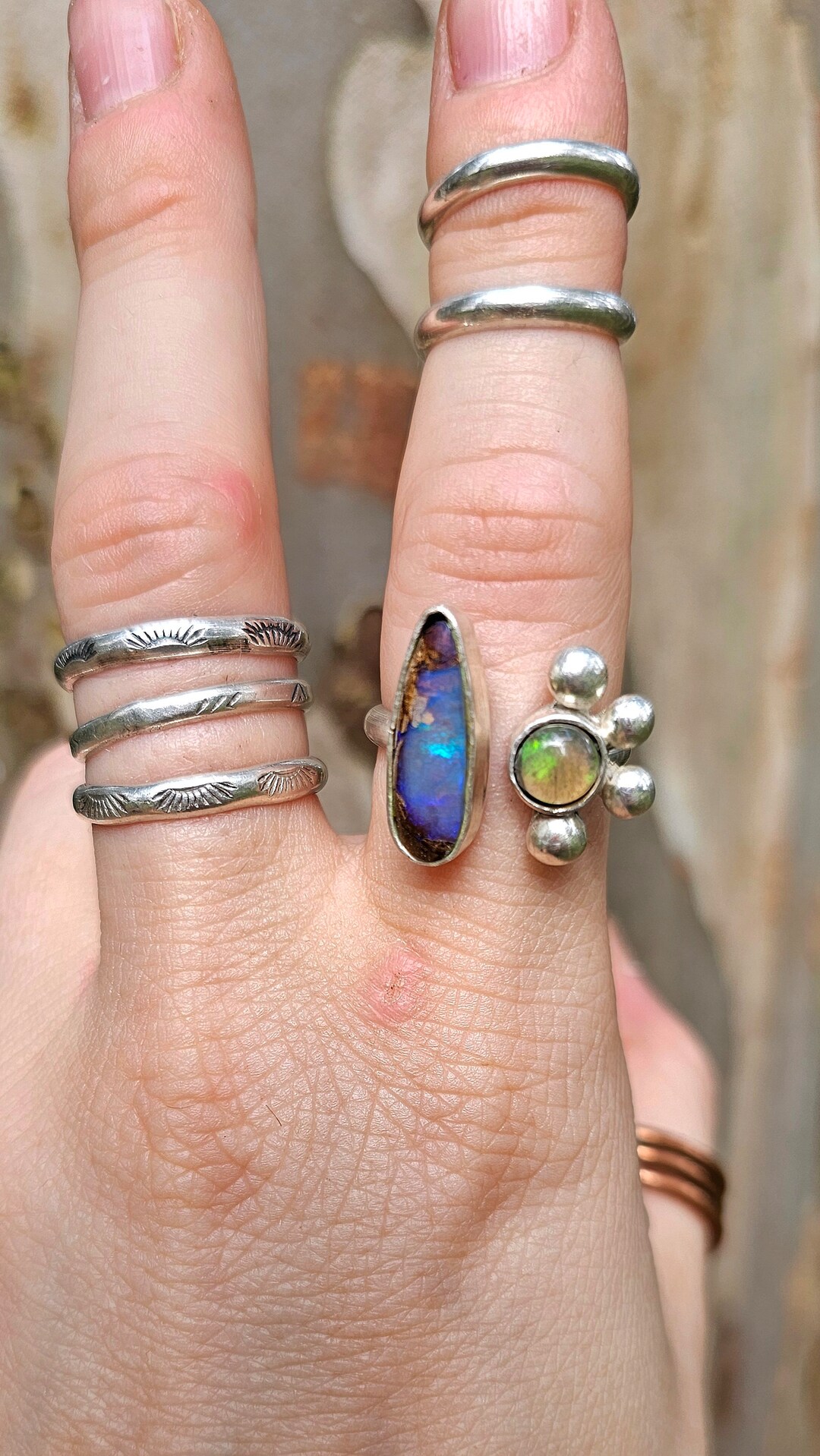 Flower Child Australian Opal Statement Ring CUSTOM SIZING - Etsy