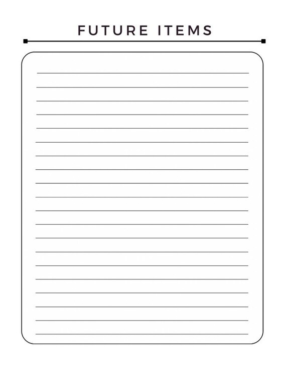 Planner Page Insert: Future Items You Want to Work on or Plan - Etsy