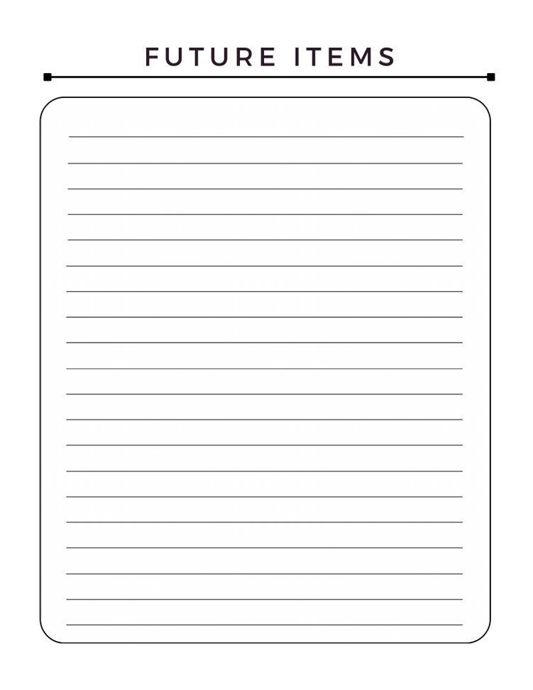 Future Items Planner Page Insert: Printable Bucket List, Repairs, Goals ...