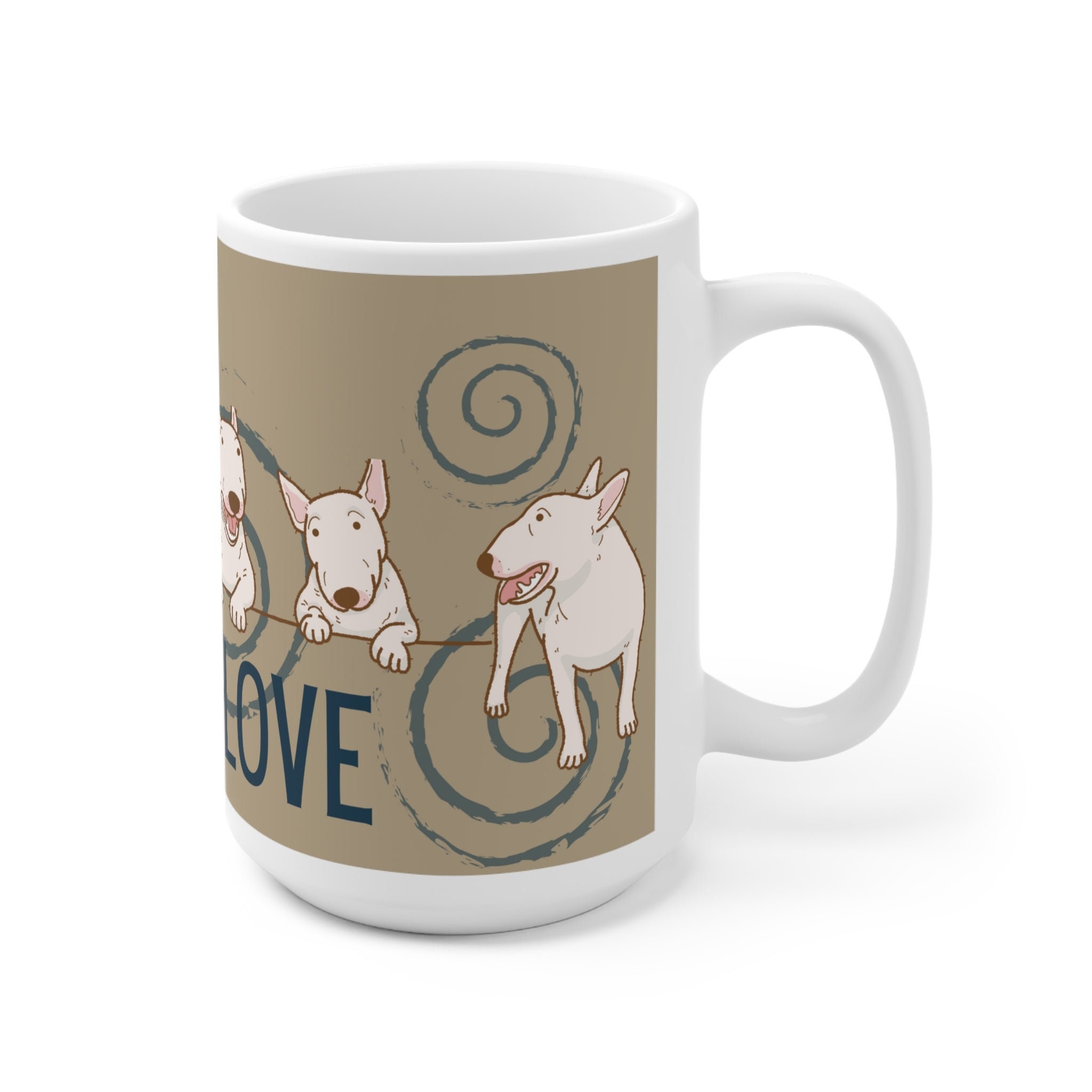 Bull Terrier Mug, Bullseye Glossy Finish Ceramic Microwave and ...
