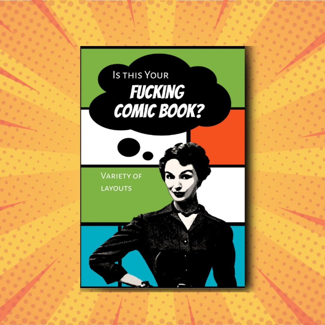 Comic Book Blank Retro Graphic Novel Artist Sketchbook Unisex All Ages ...