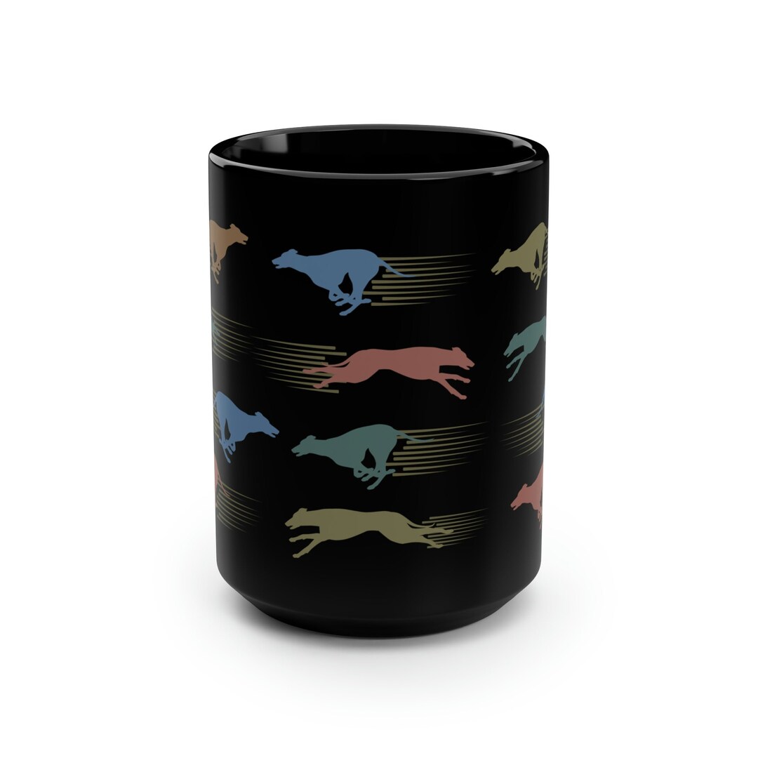 Greyhound Whippet Mug Colorful Glossy Finish Ceramic Microwave ...