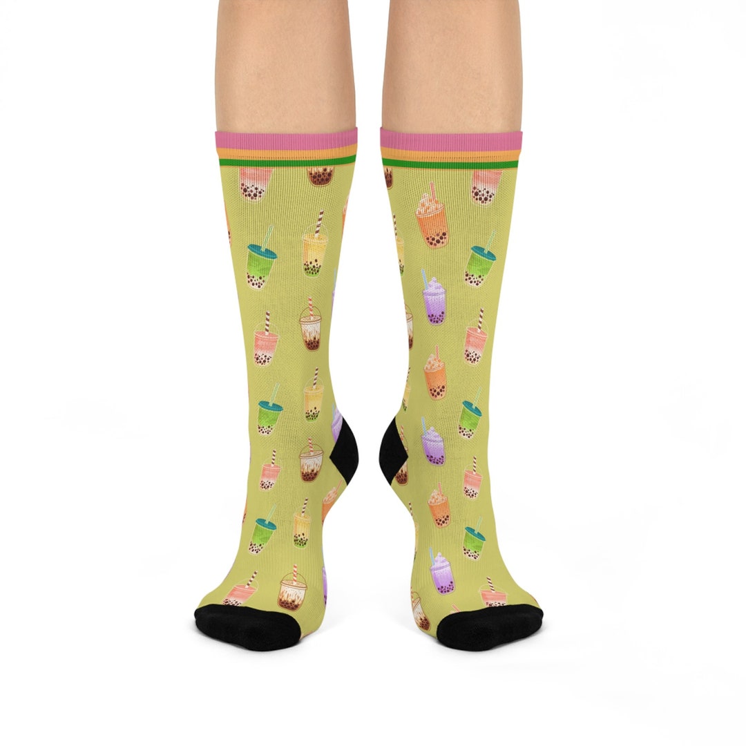 Bubble Tea Socks, Boba Milk Tea, Colorful Milk Tea Socks for Boba ...