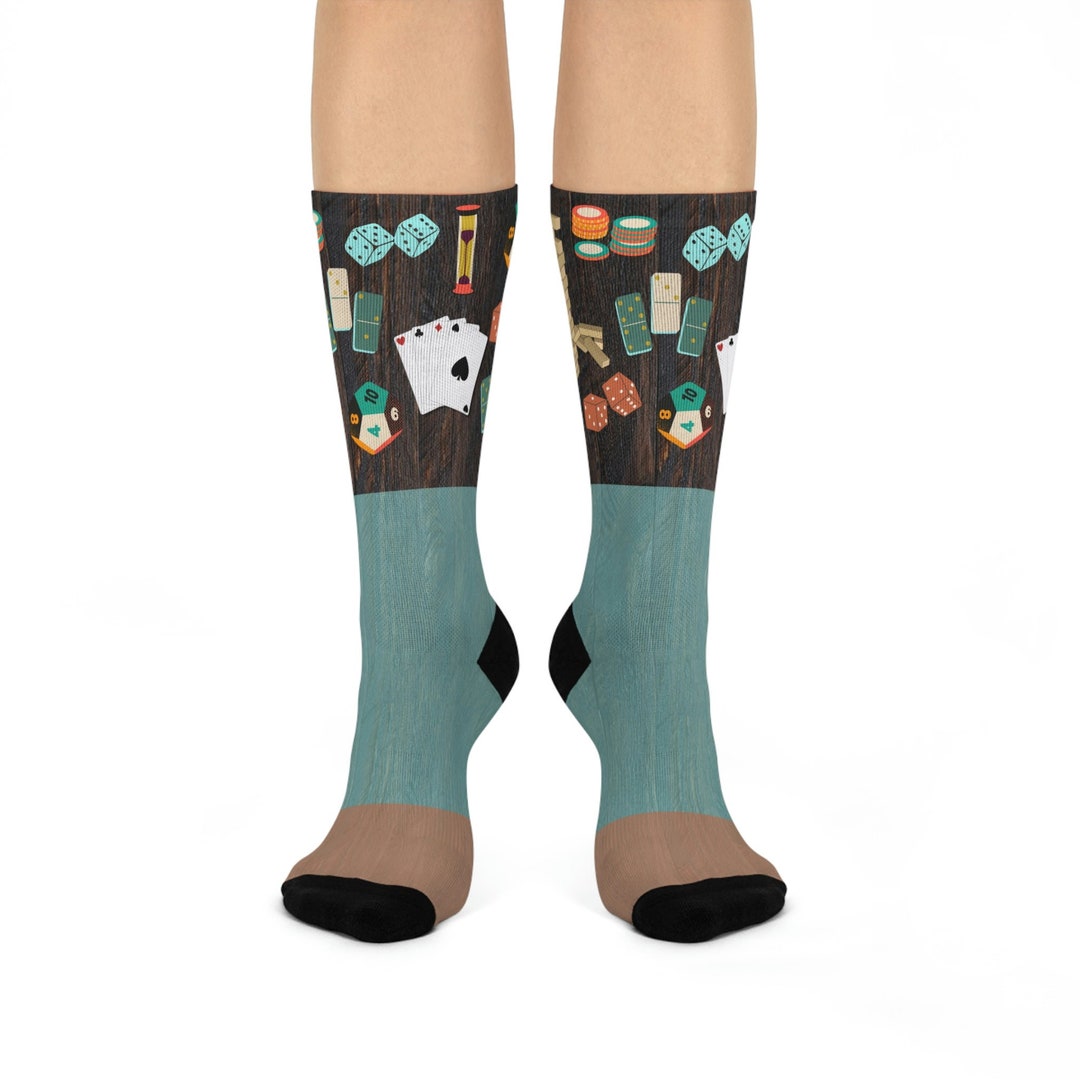 Game Night Socks, Poker Face Unisex Adult Comfortable Lightweight ...