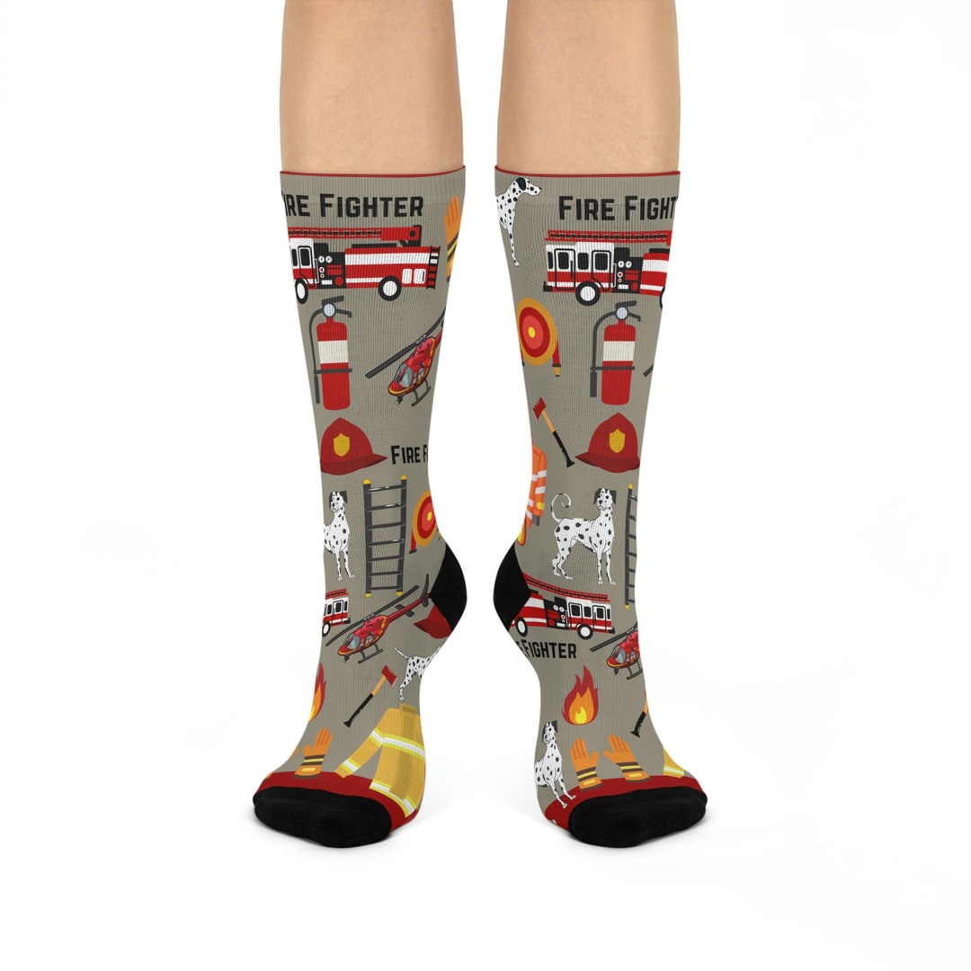 Firefighter Socks! Unisex Fireman, Firewoman, Firetrucks! Unisex Adult ...