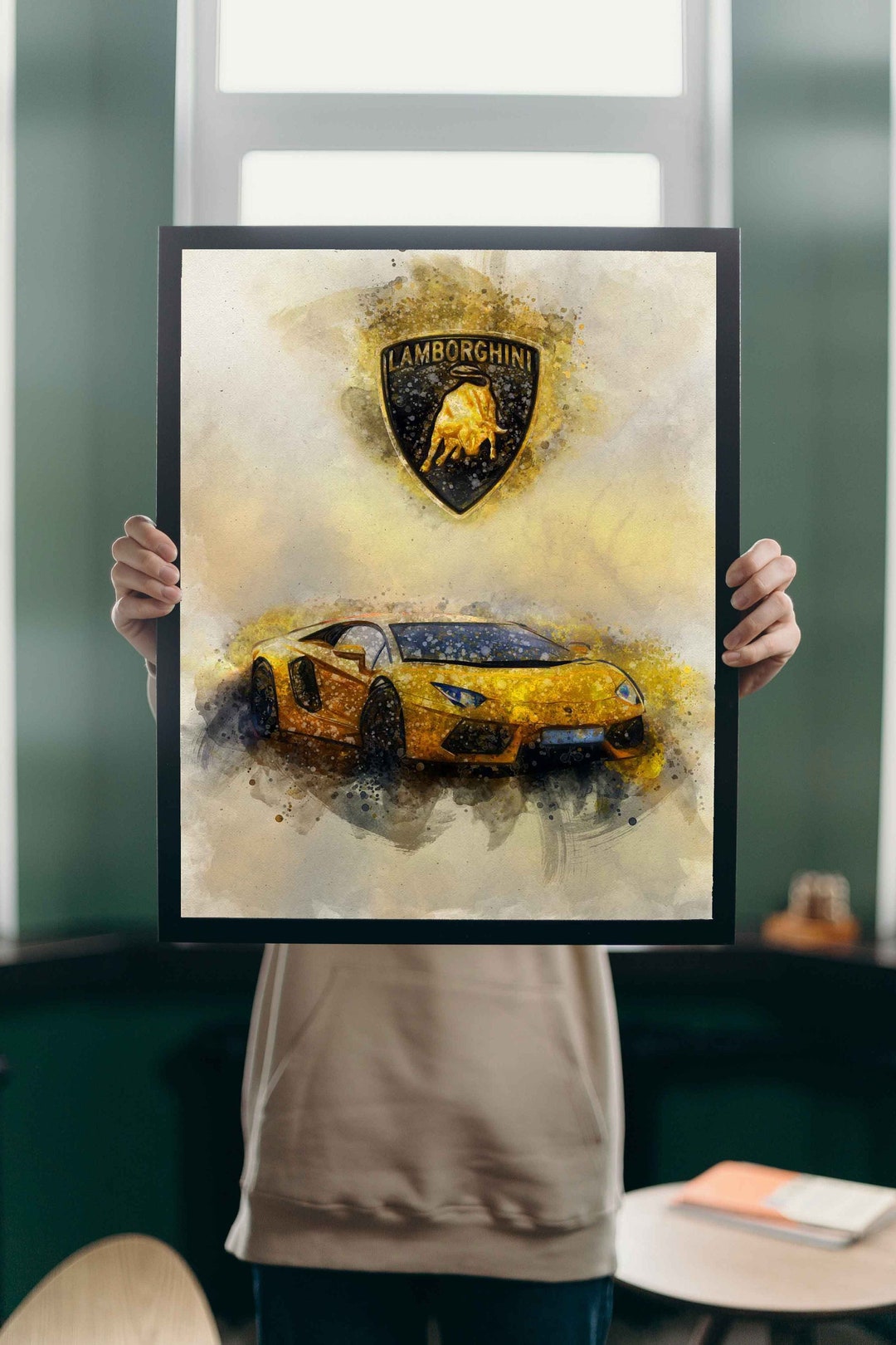Lamborghini / Car Drawing / Logo / Watercolor Paint / Luxury Car ...