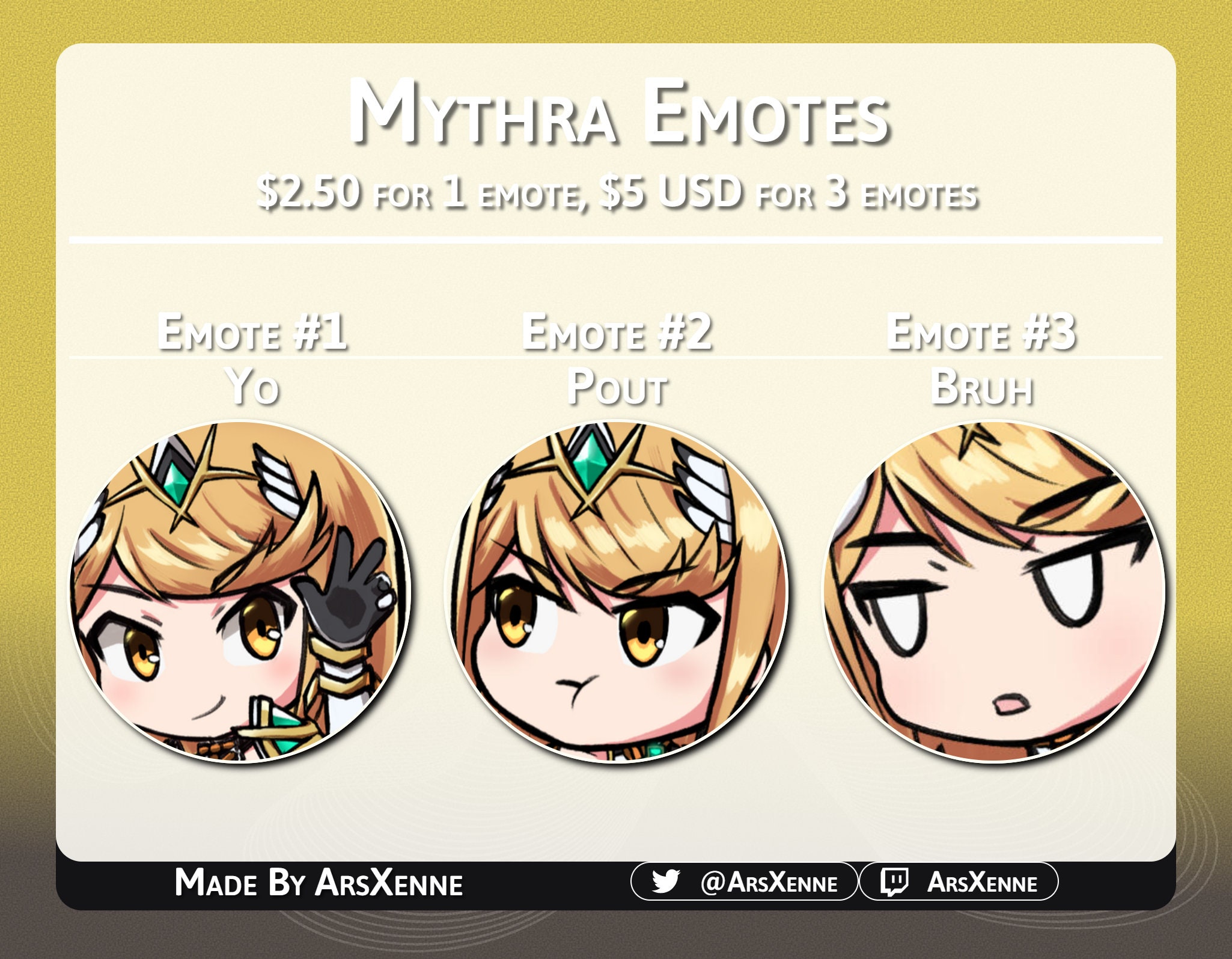 3 Mythra Emotes - Etsy