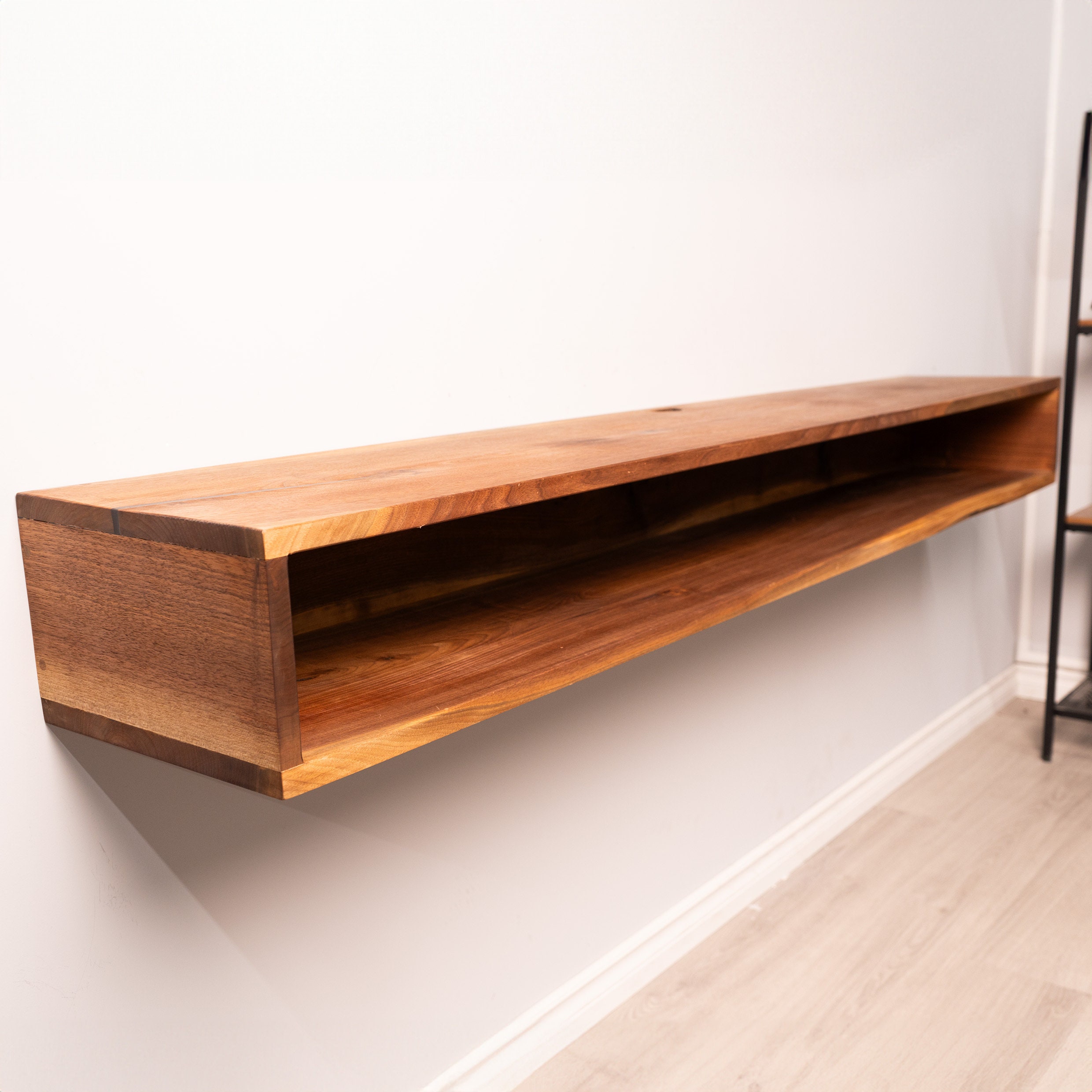 Floating Media Console - Custom Walnut TV Stand. Handmade in Canada - Etsy