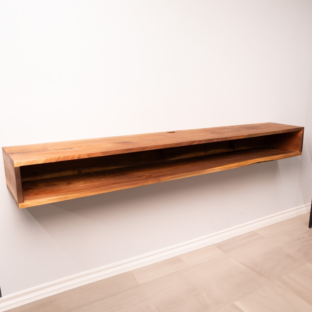 Floating Media Console - Custom Walnut TV Stand. Handmade in Canada - Etsy