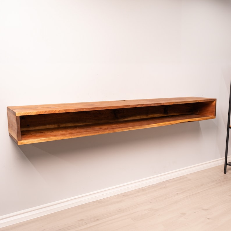 Floating Media Console - Custom Walnut TV Stand. Handmade in Canada - Etsy