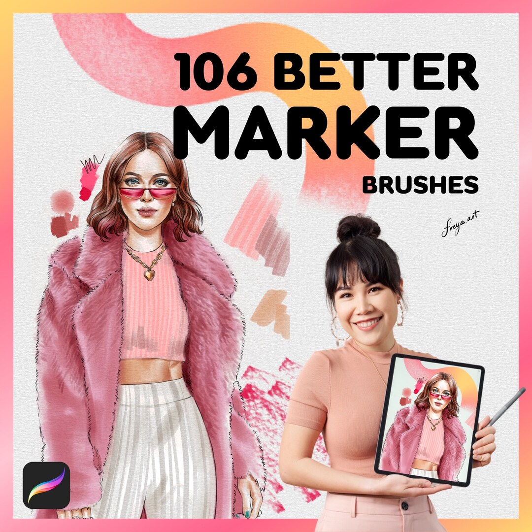 Procreate Copic Marker | 106 Better Marker Brushes, Dry Alcohol Marker ...