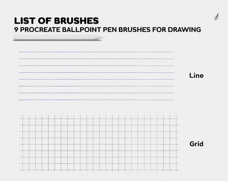 Procreate Brush Pens | 9 Ballpoint Pen Brushes for Drawing, Sketch ...