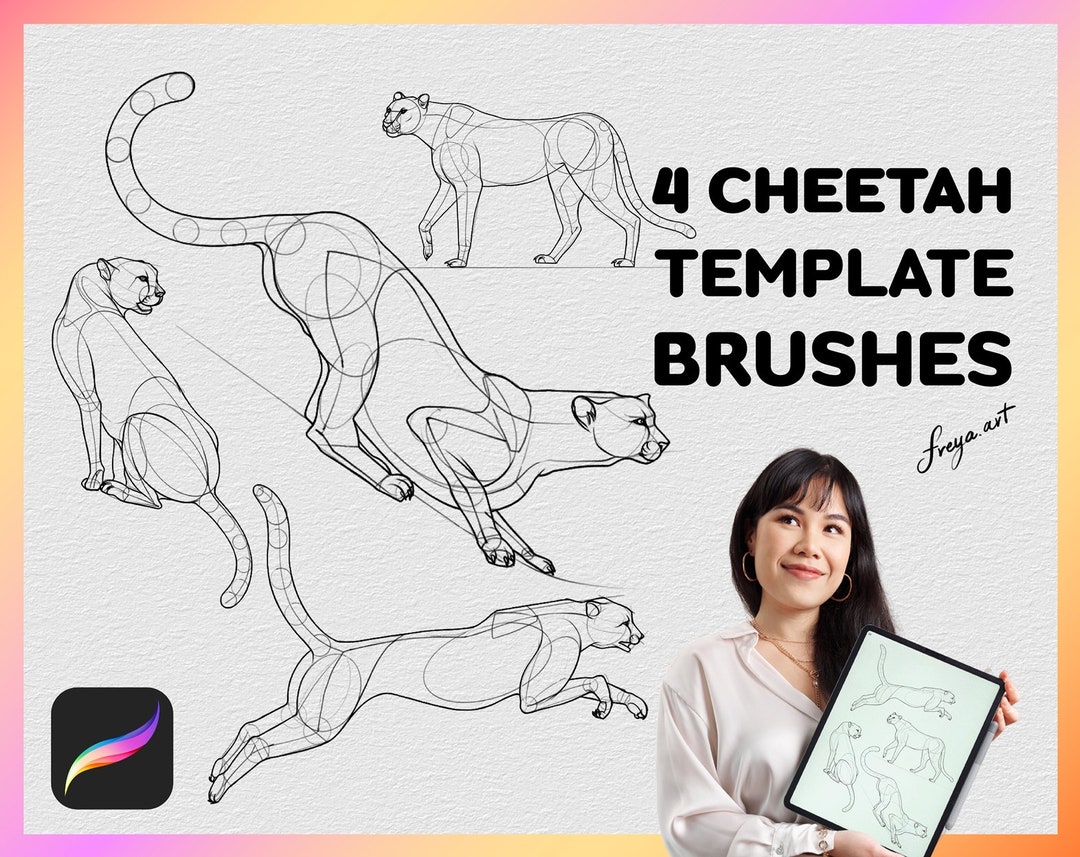 Procreate Cheetah Stamp 4 Template Procreate Brushes Stamp - Etsy