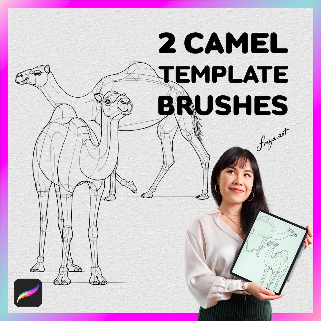 Procreate Camel Stamp | 2 Template Procreate Brushes | Procreate Stamp ...